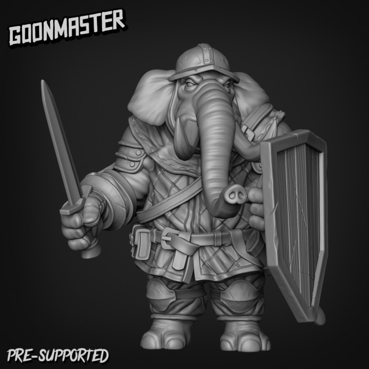 3D Printable Elephant Sword and Shield 1 by Goon Master