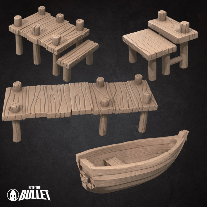 3D Printable December 2023 Release - Bullet Town Fishing Village by ...