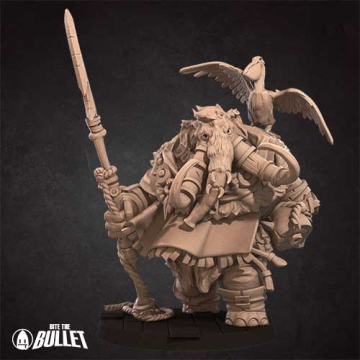 3D Printable Odron, the Loxodon Hunter (+Pelican) (2 Versions) by Bite ...