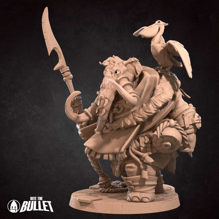 3D Printable Odron, the Loxodon Hunter (+Pelican) (2 Versions) by Bite ...