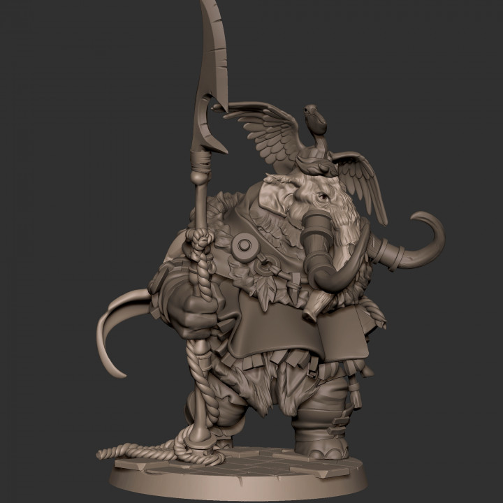 3D Printable Odron, the Loxodon Hunter (+Pelican) (2 Versions) by Bite ...