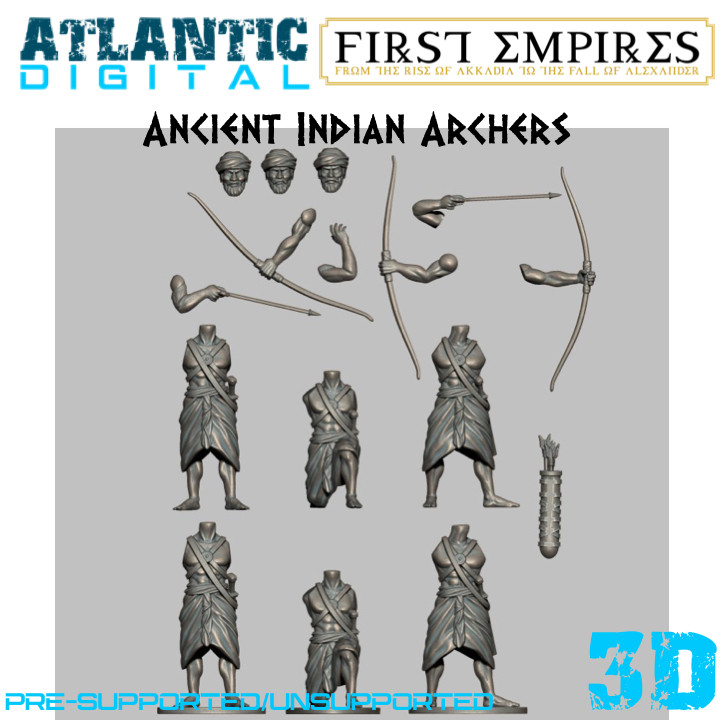 3D Printable Ancient Indian Archers by Wargames Atlantic