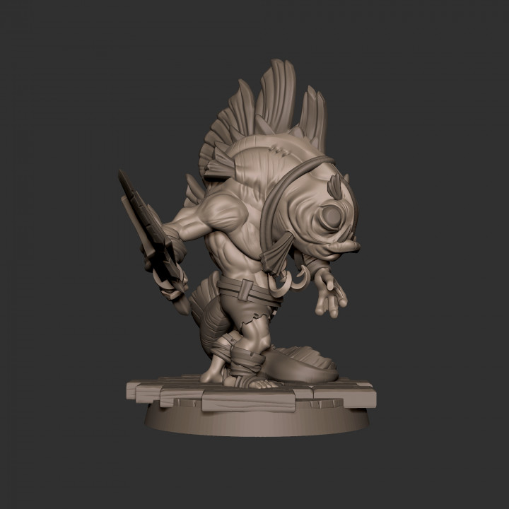 3D Printable Locathah Bandit (Sword) by Bite the Bullet