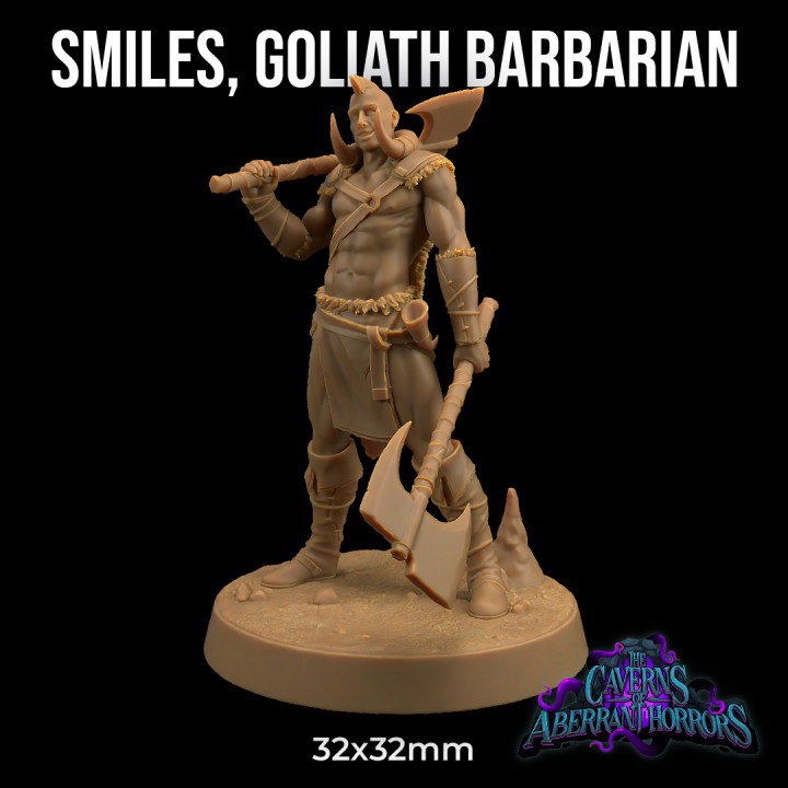 3D Printable Smiles, Goliath Barbarian | PRESUPPORTED | The Caverns of ...