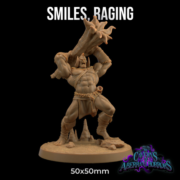 3D Printable Smiles, Raging | PRESUPPORTED | The Caverns of Aberrant ...