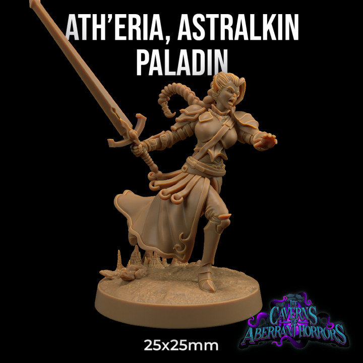 3D Printable Ath'eria, Astralkin Paladin | PRESUPPORTED | The Caverns ...