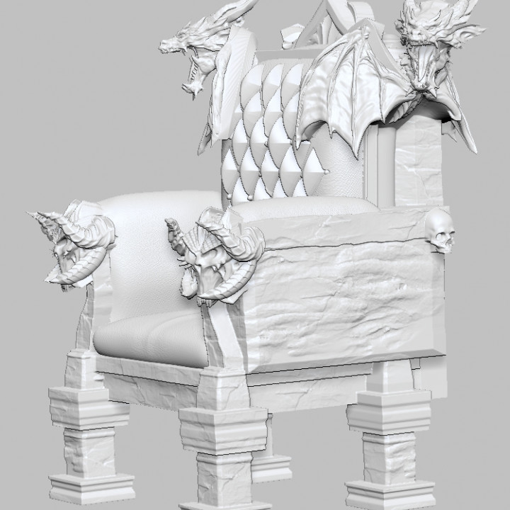 3D Printable Necromancer Chair by 3DArtGuy