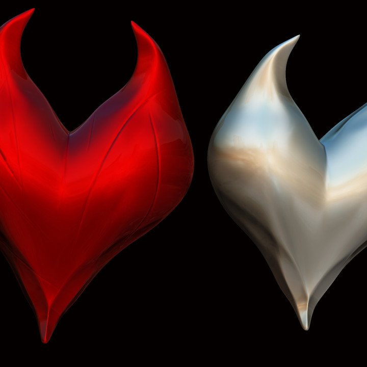 3D Printable 2 DEMON HEART SEPARATED by david martin