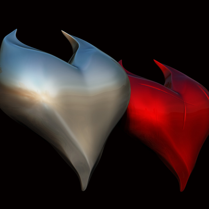 3D Printable 2 DEMON HEART SEPARATED by david martin