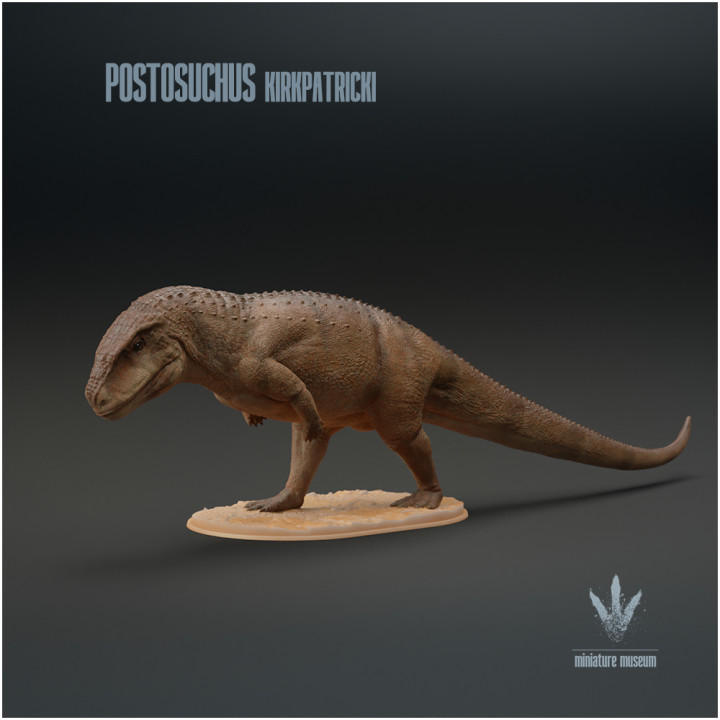 3D Printable Postosuchus kirkpatricki : Bipedal pose by Miniature Museum