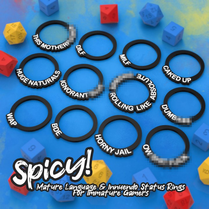3D Printable Novelty Status Effect Rings Bundle - Series 1 by Found ...