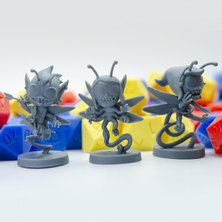 3D Printable Feywild Pixie Trio by Found Family Adventurecrafts