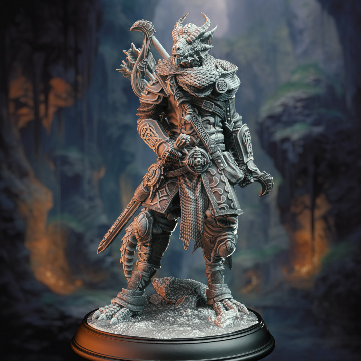 3D Printable Dragonborn Drakewarden Ranger - Zandoril by DM Stash