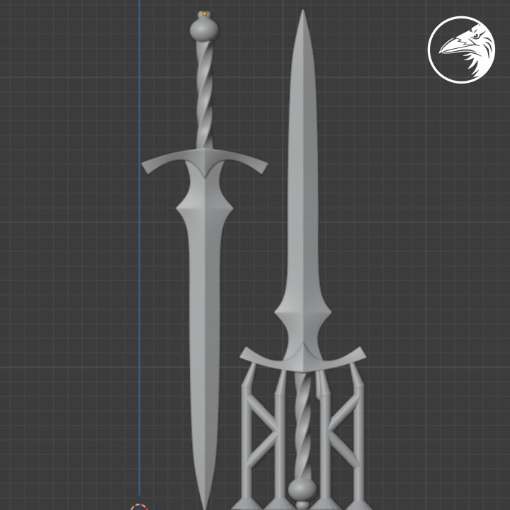 3D Printable FREE Longsword by RavenCrowe Minis