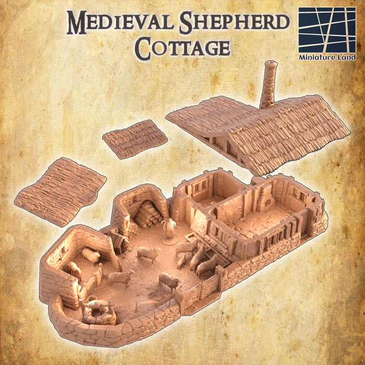 3D Printable Medieval Shepherd Cottage - Tabletop Terrain - 28 MM by ...