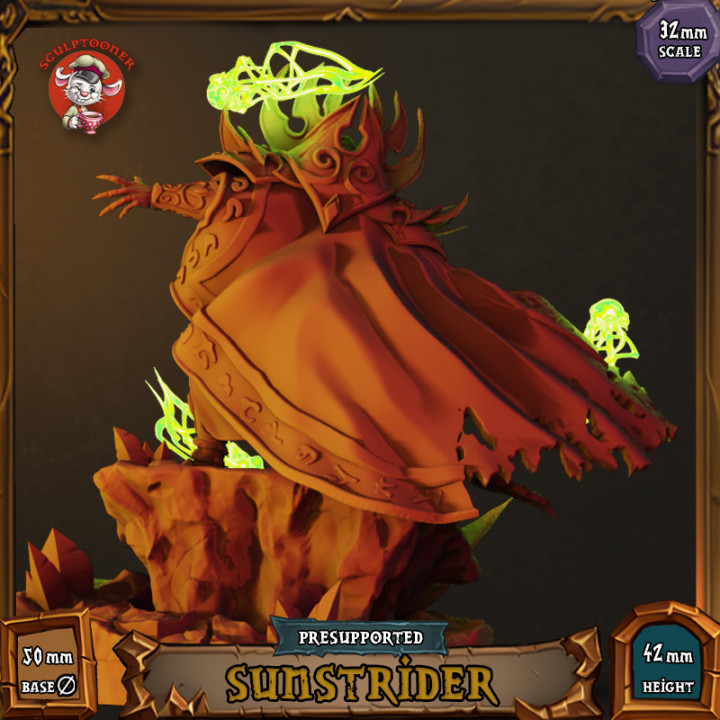 3D Printable Sunstrider - 32mm scale pre-supported miniature by SCULPTOONER