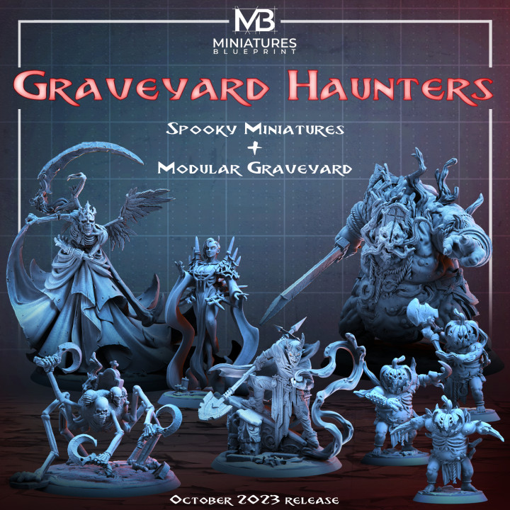 3D Printable Graveyard Haunters - October 2023 Release by Miniatures ...