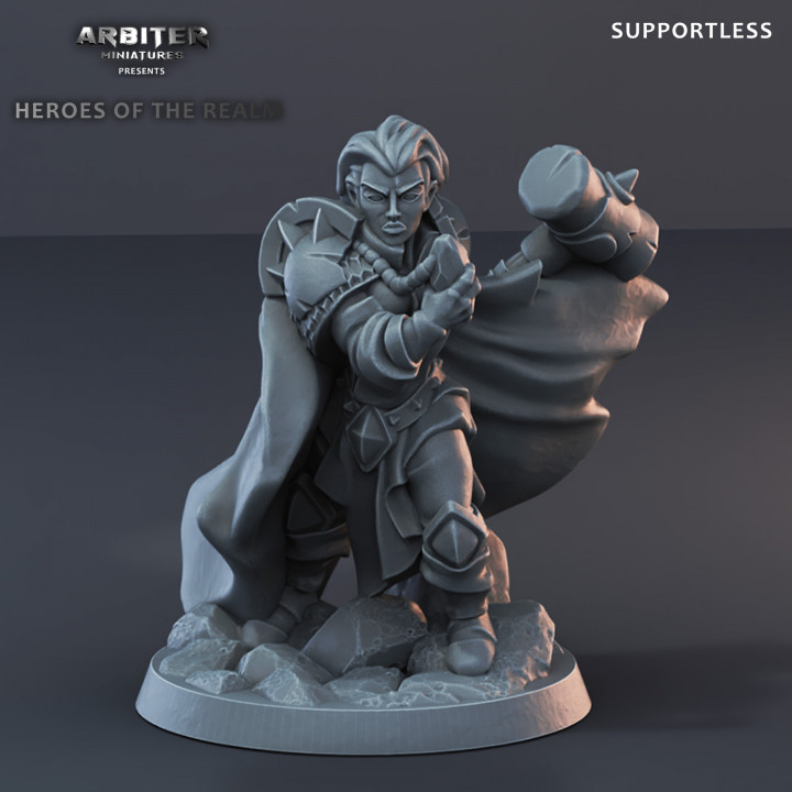 3D Printable Supportless Cleric Female 01 by Arbiter Miniatures - by ...
