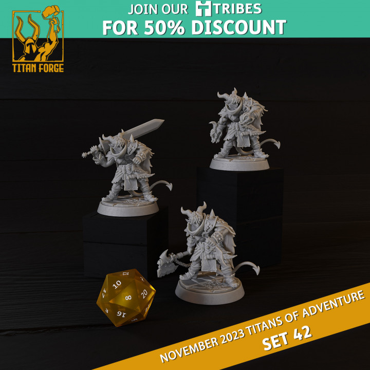 3D Printable RPG - DnD Hero Characters - Titans of Adventure Set 42 by ...