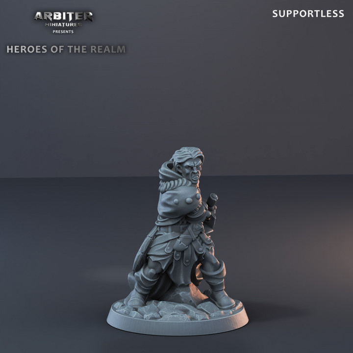 3D Printable Supportless Fighter Male 01 by Arbiter Miniatures - by ...