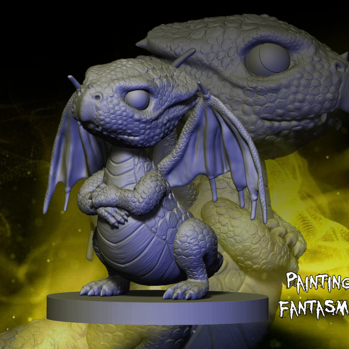 3D Printable Yellow Dragon Wyrmling by Studio Fantasms