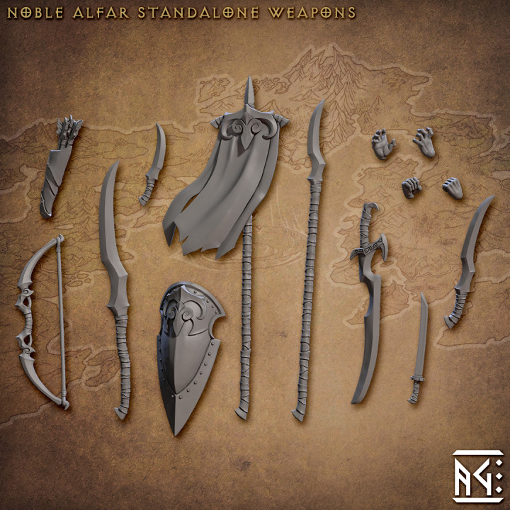 3D Printable Noble Alfar (Complete Set - 55) by Artisan Guild