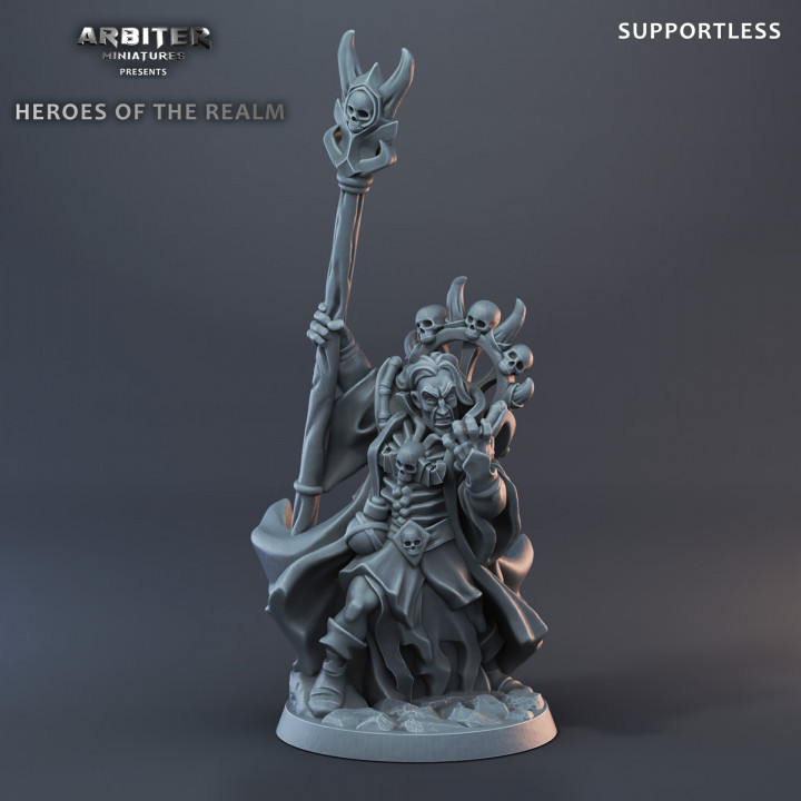 3D Printable Supportless Necromancer Male 01 by Arbiter Miniatures - by ...