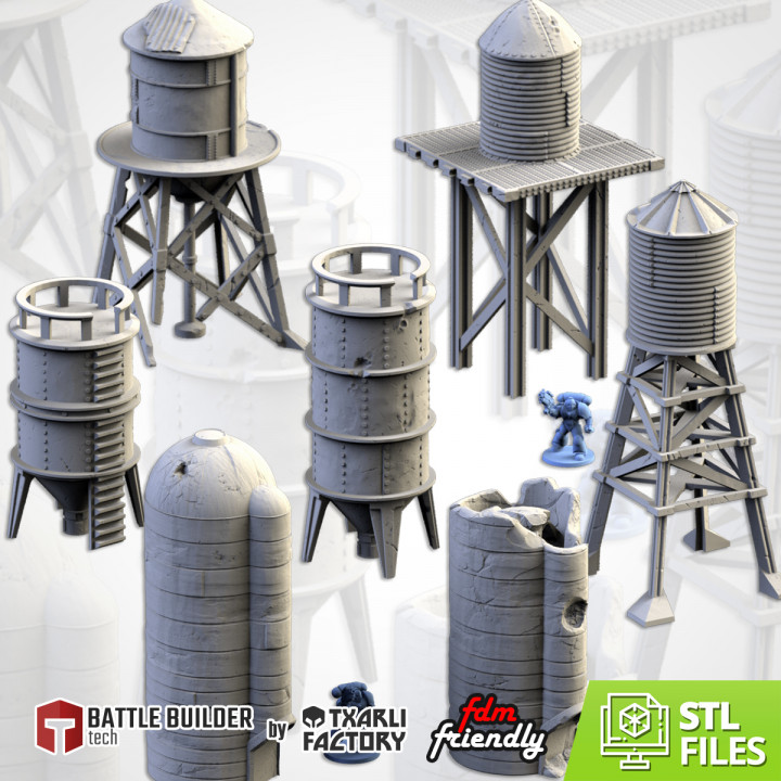 3D Printable Silos & Storage Tanks by Txarli Factory