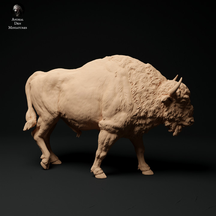 3D Printable European Bison by Animal Den Miniatures