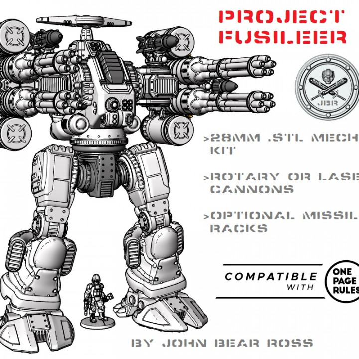 3D Printable Project Fusileer-28mm Fire Support and Air Defense Mech by ...