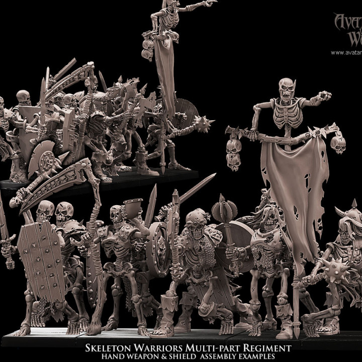 3D Printable Skeleton Warriors multi-part regiment by Avatars of War