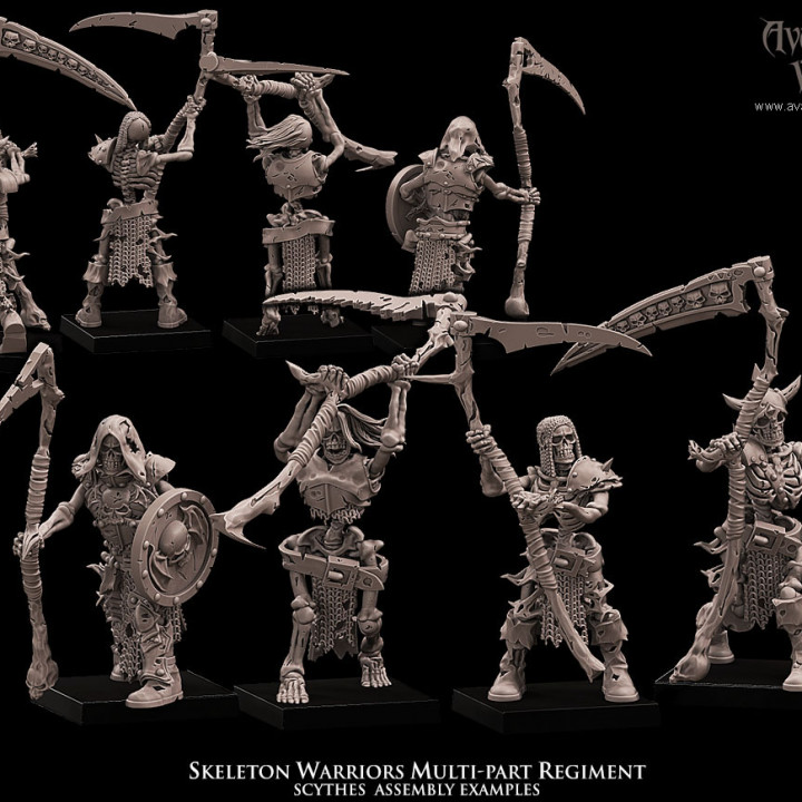 3D Printable Skeleton Warriors multi-part regiment by Avatars of War