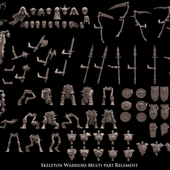 3D Printable Skeleton Warriors multi-part regiment by Avatars of War