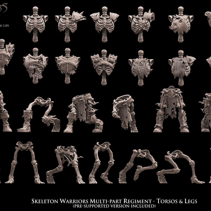 3D Printable Skeleton Warriors multi-part regiment by Avatars of War
