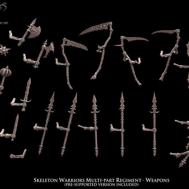 3D Printable Skeleton Warriors multi-part regiment by Avatars of War