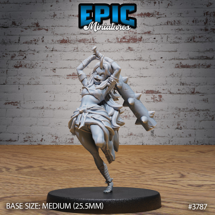 3D Printable Blue Oni Girl Jump / Japanese Yokai / Samurai Woman ...