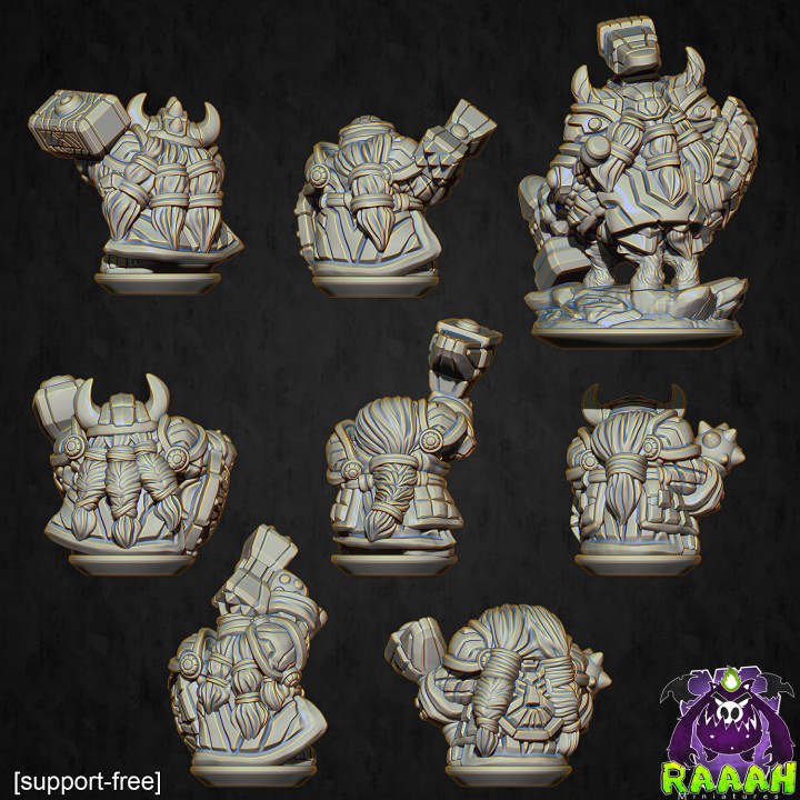 3D Printable Battle Smith - Dwarf - 10mm [SUPPORT FREE] by RAAAH Miniatures
