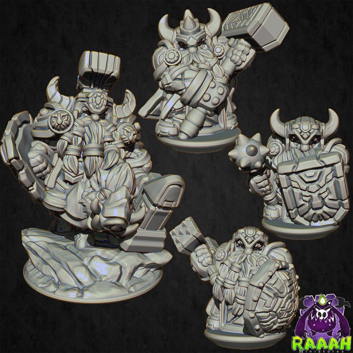 3D Printable Battle Smith - Dwarf - 10mm [SUPPORT FREE] by RAAAH Miniatures