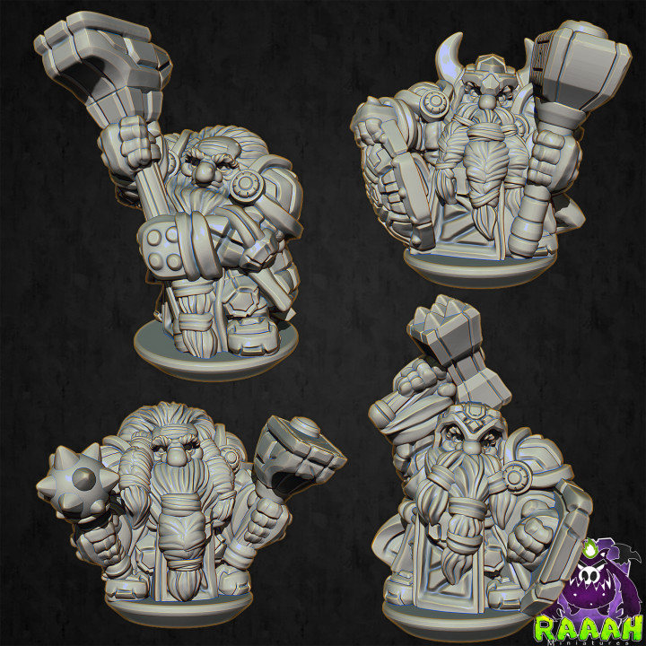 3D Printable Battle Smith - Dwarf - 10mm [SUPPORT FREE] by RAAAH Miniatures