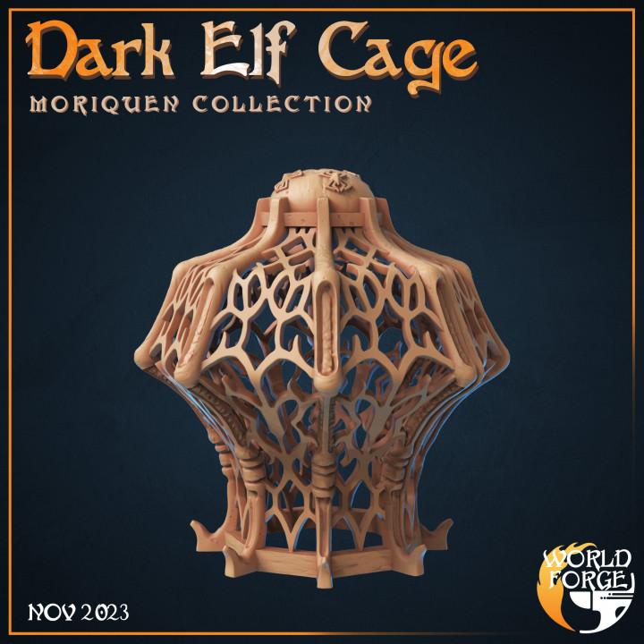 3D Printable Dark Elf Cage by World Forge Miniatures