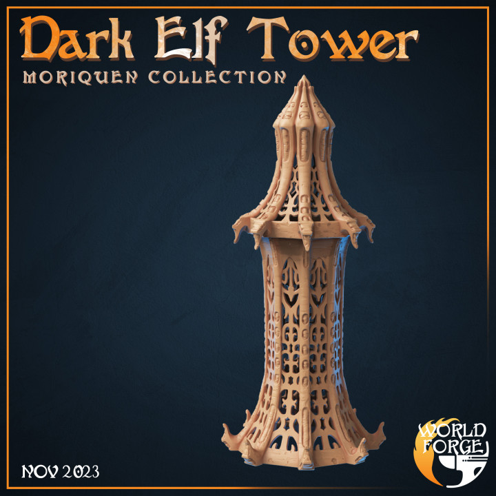 3D Printable Dark Elf Tower by World Forge Miniatures