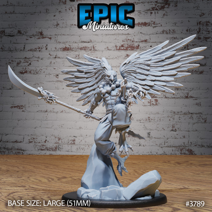 3D Printable Tengu Bird Folk Lord Landing / Winged Avian / Raven ...