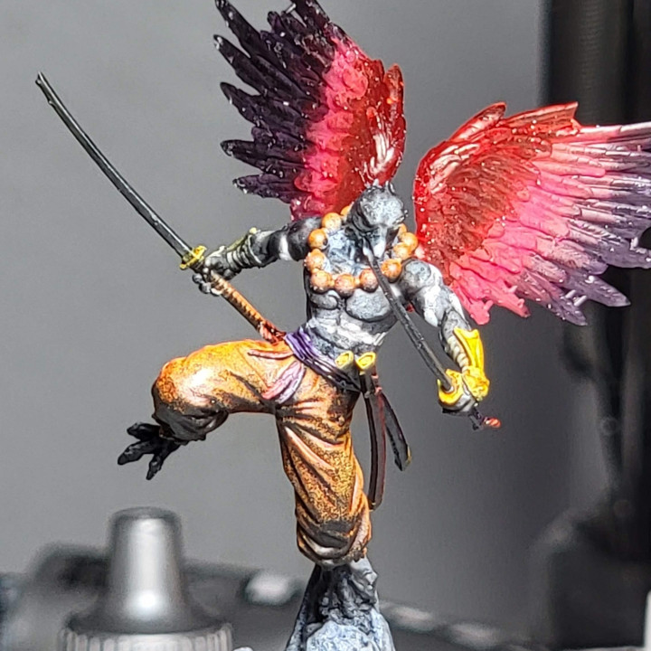 3D Print of Tengu Bird Folk Lord Landing / Winged Avian / Raven ...