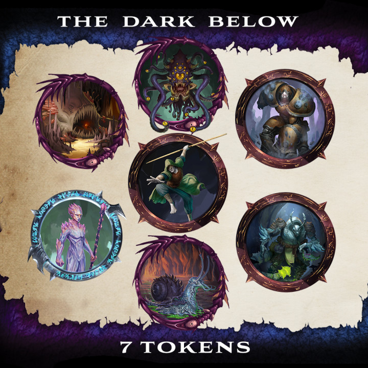 3D Printable The Dark Below Tokens by Dillon Olney