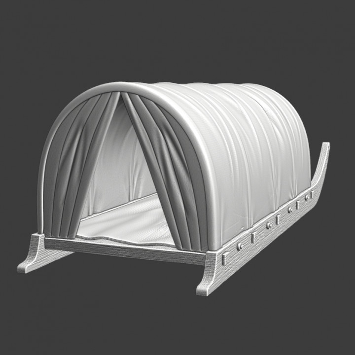 3D Printable Medieval sledge with cover - wargaming model by Northern ...