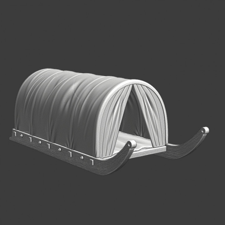 3D Printable Medieval sledge with cover - wargaming model by Northern ...