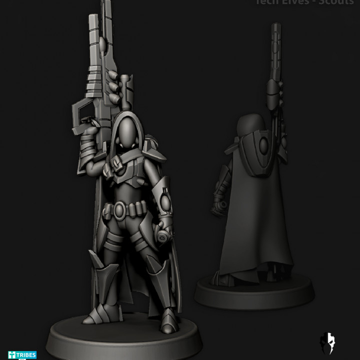 3D Printable Tech Elves - Scouts by Edge Miniatures