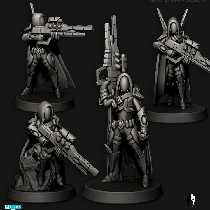 3D Printable Tech Elves - Scouts by Edge Miniatures