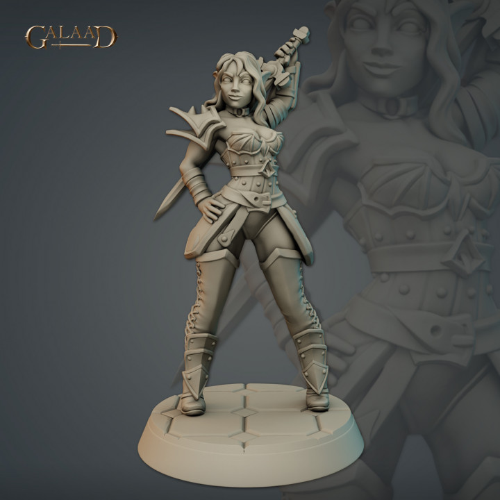 3D Printable Female Vampire pinup 02 by Galaad Miniatures