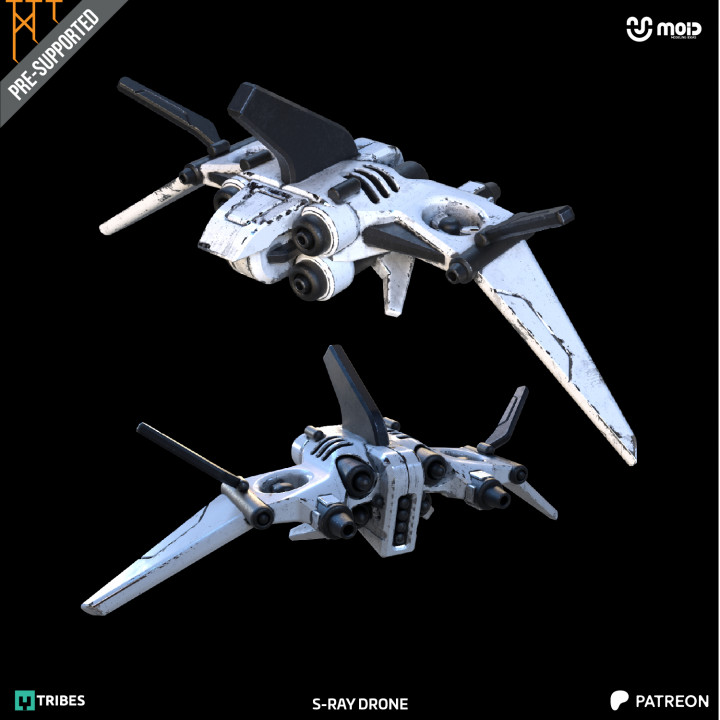 3D Printable S-RAY DRONE by Moid